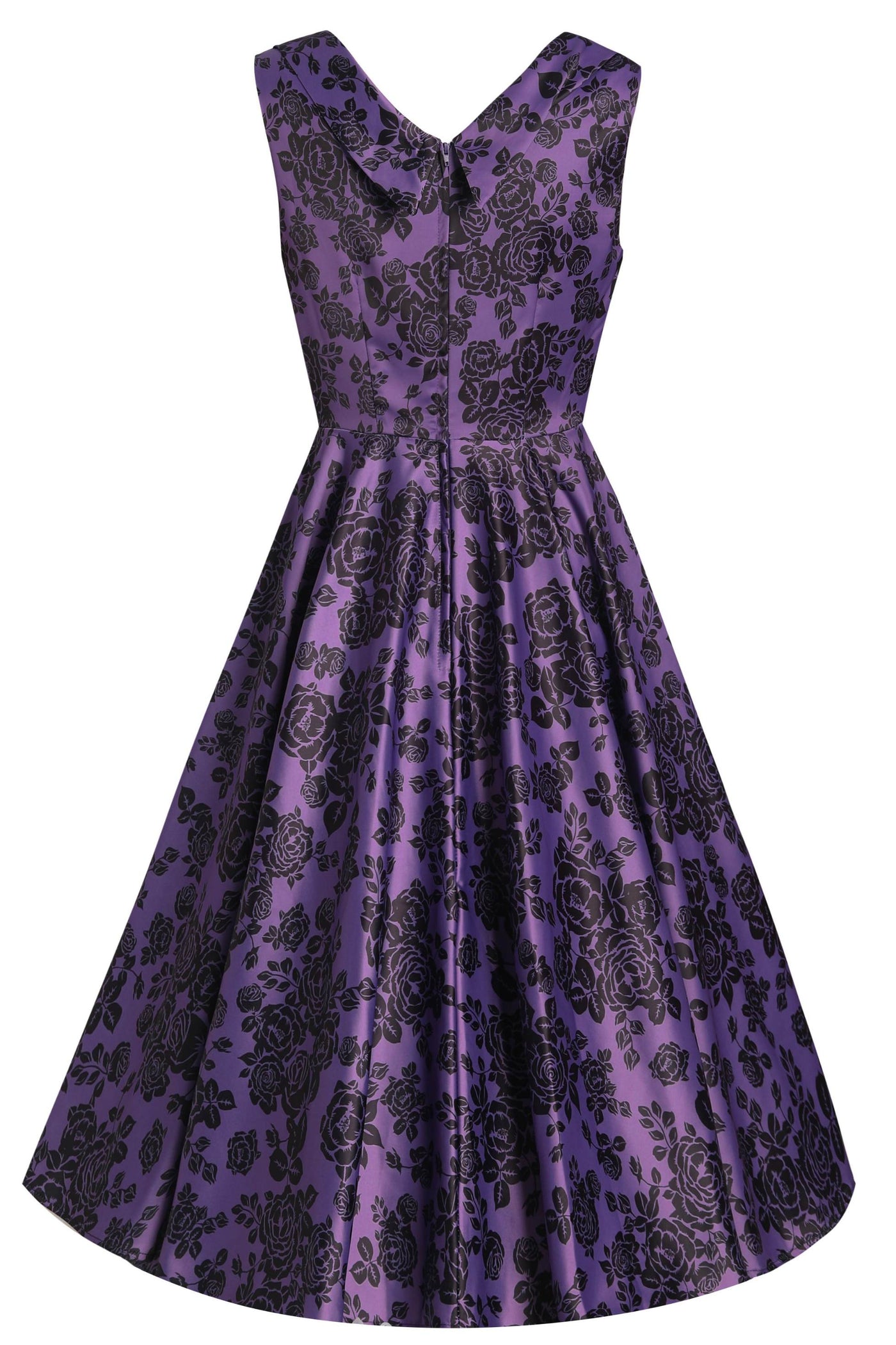 Grace Purple Rose Pleated Bust Dress