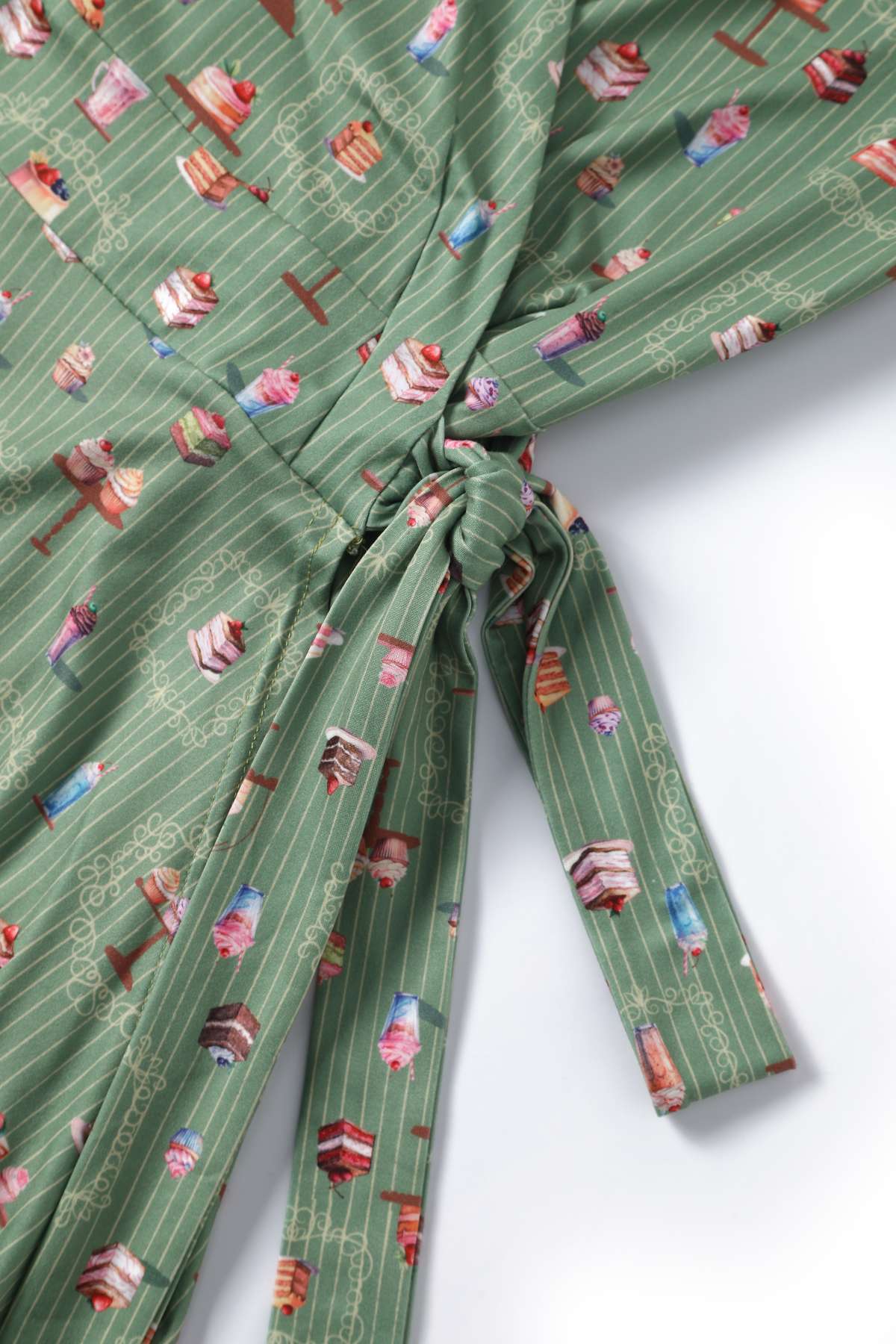 Matilda Green Sweet Tooth Wrap Dress With Pockets