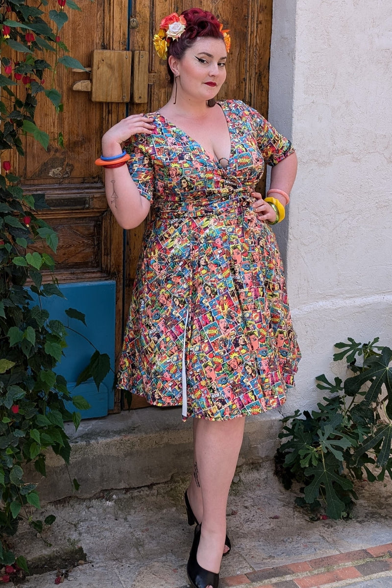 Matilda Comic Wrap Dress