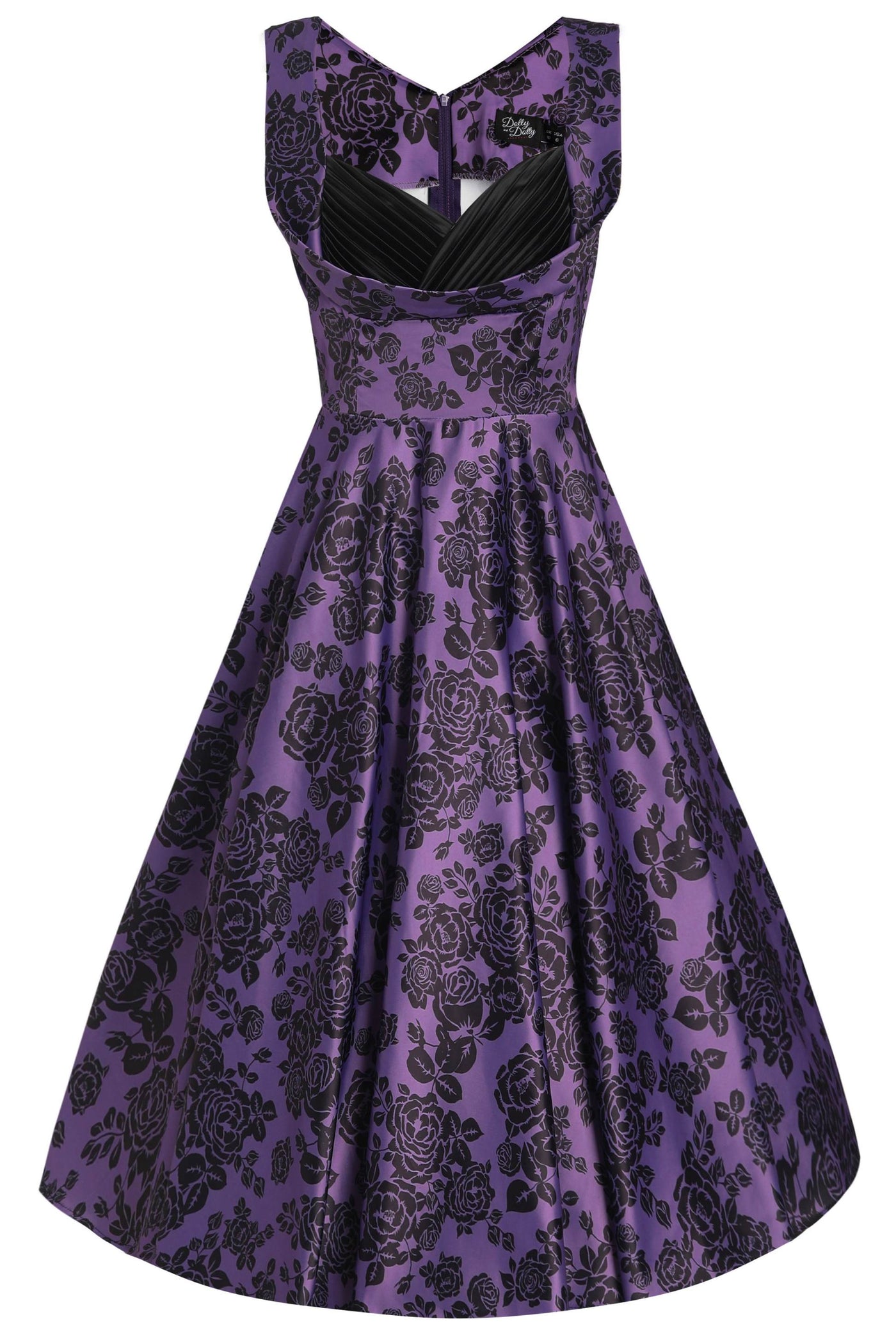 Grace Purple Rose Pleated Bust Dress