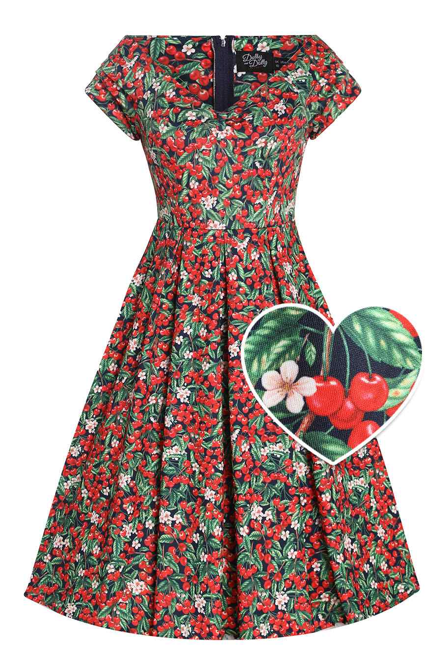 Off Shoulder Midi Dress In Red Berry Print