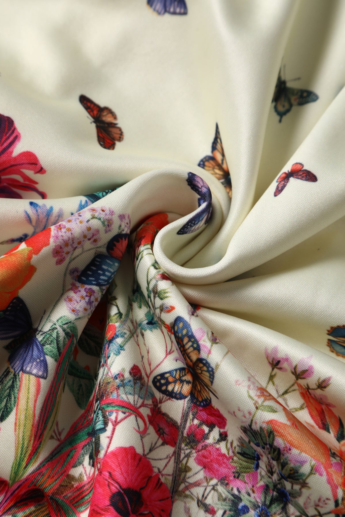 Amanda Butterfly Flower Garden Flared Dress With Pockets