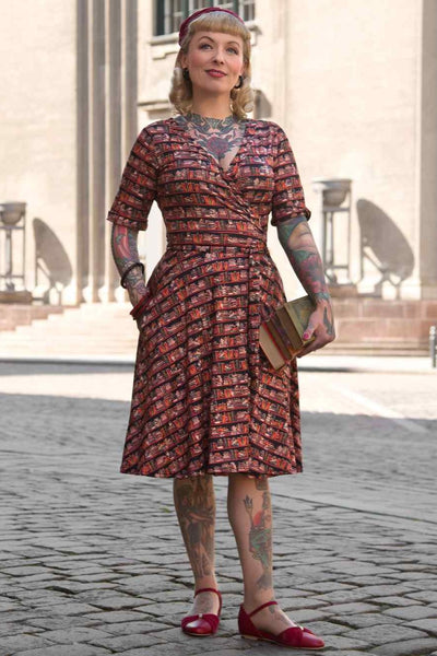 Matilda Cat & Book Wrap Dress