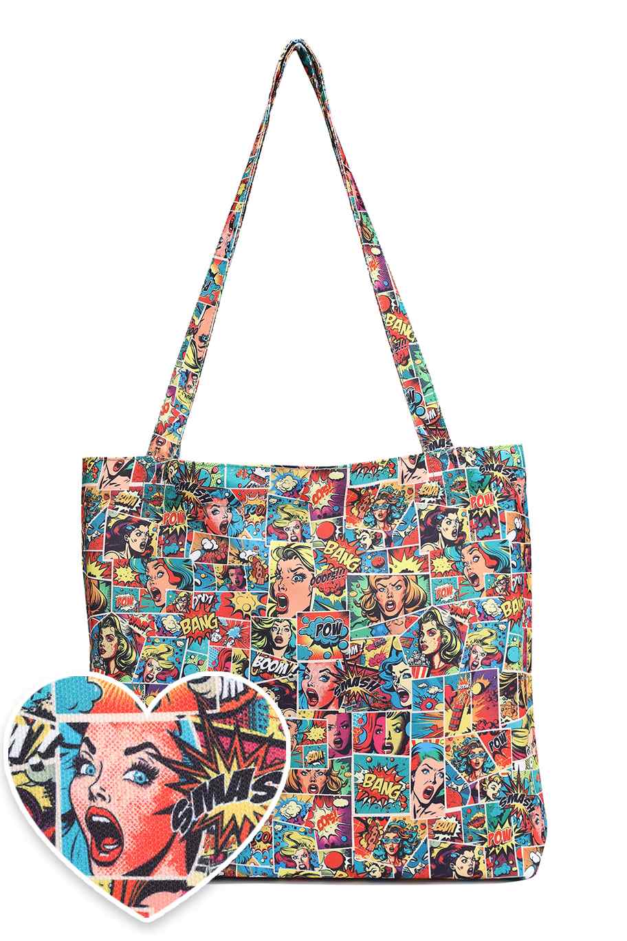 Canvas Tote Bag In Comic Book Print