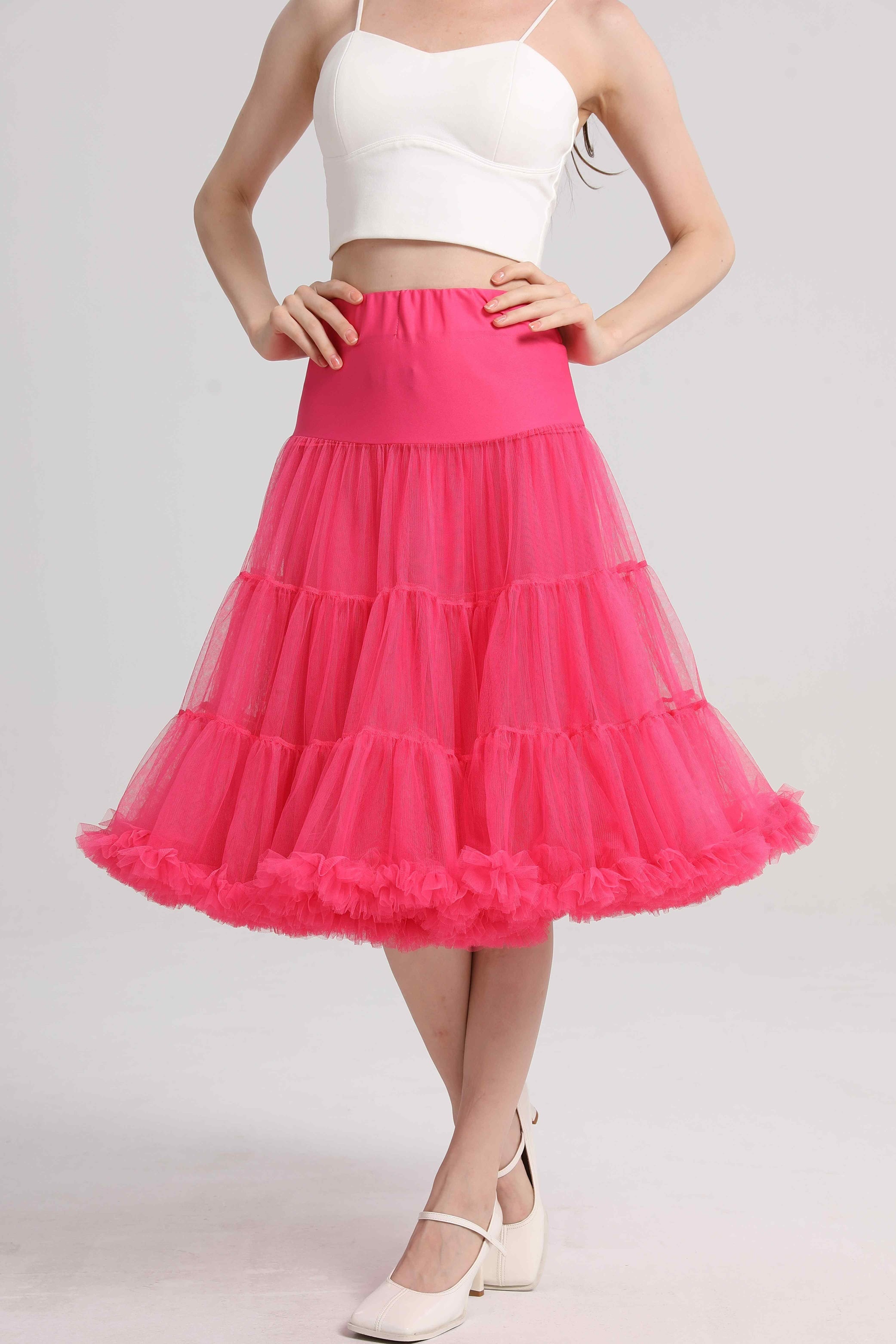 Fluffy Hot Pink Petticoat 65cm Long | Dolly and Dotty