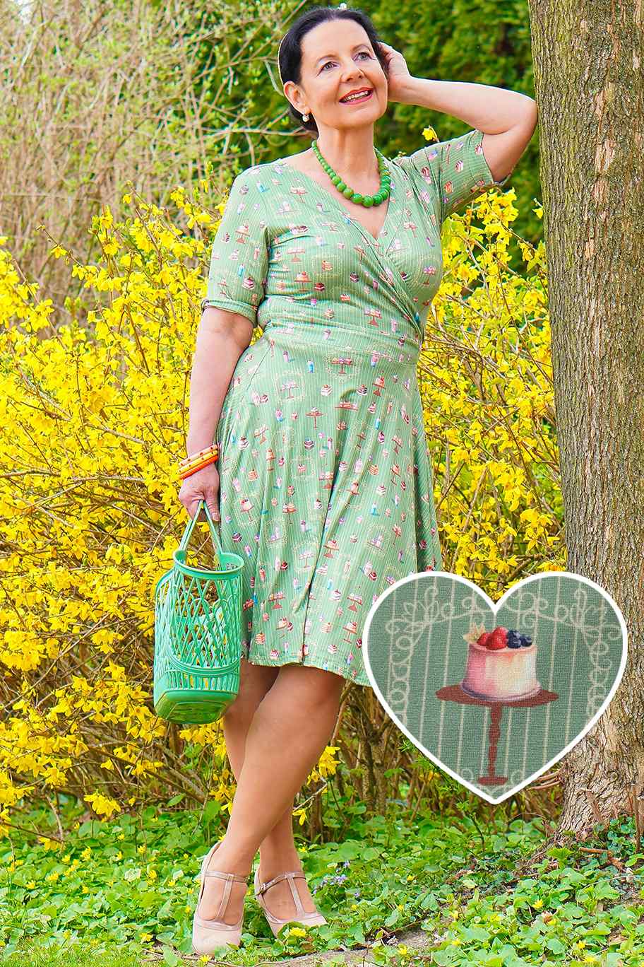 Matilda Green Sweet Tooth Wrap Dress With Pockets