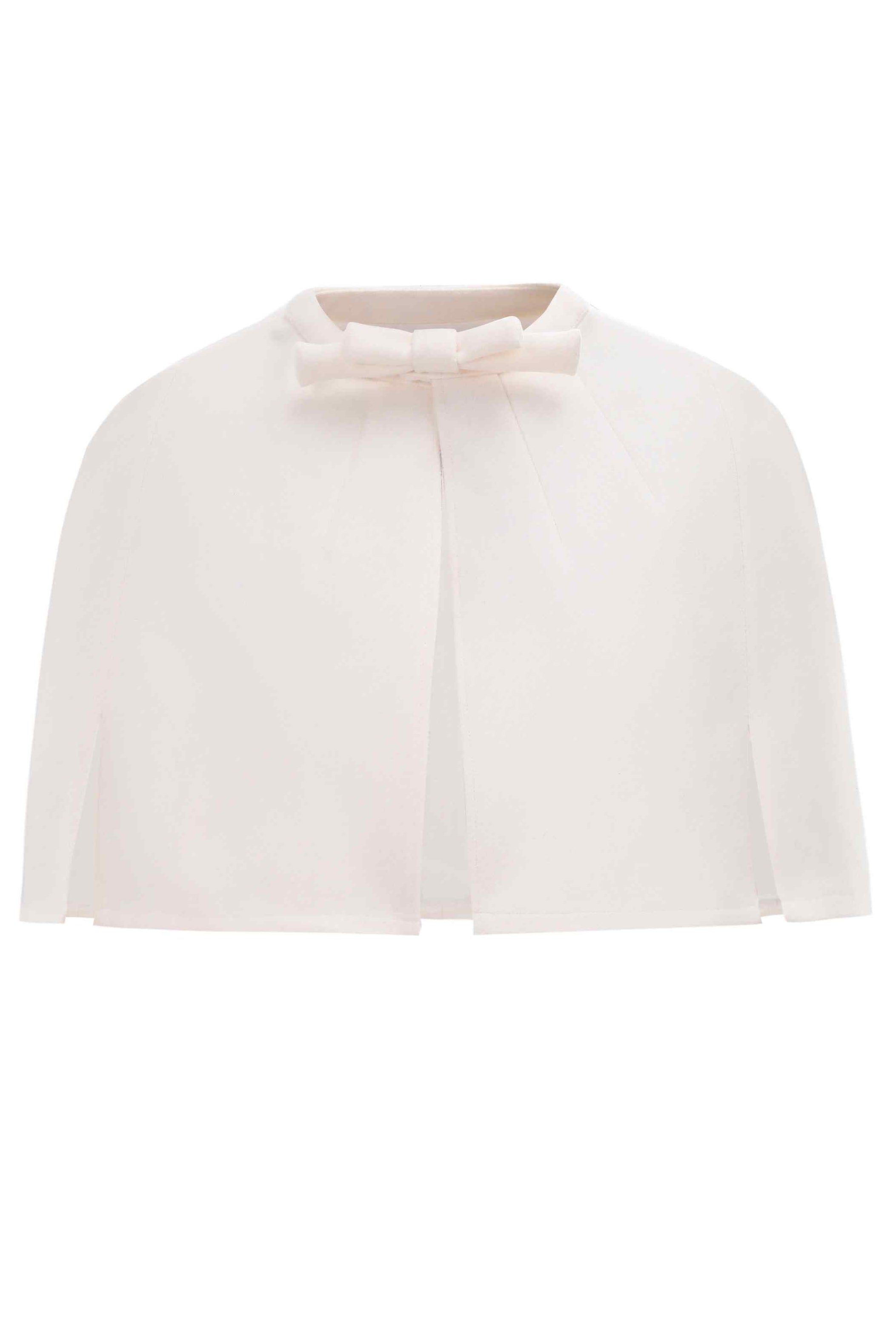 50s Inspired White Cropped Cape Jacket