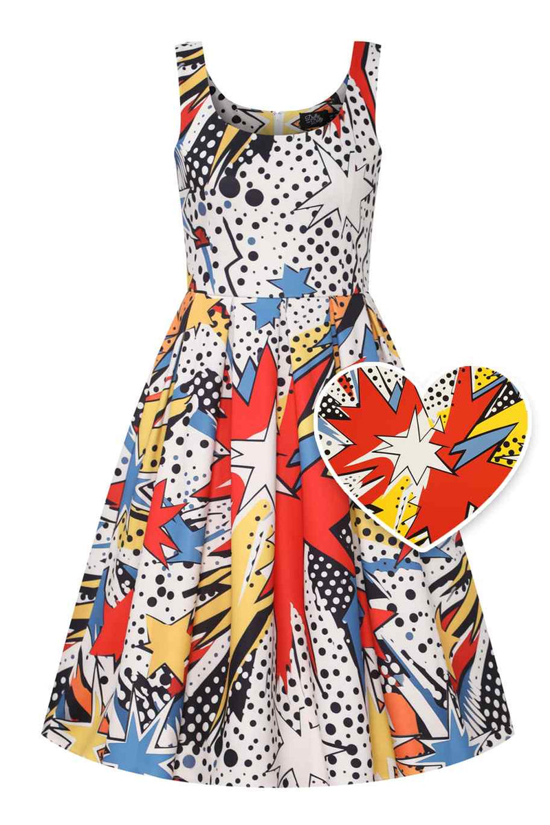 Retro Pop Art Explosion Swing Dress